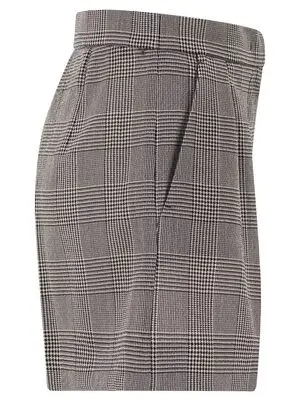 Max Mara Prince Of Wales Check Tailored Virgin Wool Shorts - Multicolor
