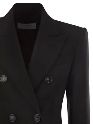 Sportmax Adamo Double-breasted Virgin Wool Blazer - Black