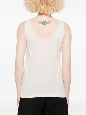 Fendi Sleeveless Embroidered Cotton-blend Tank Top - Multicolor