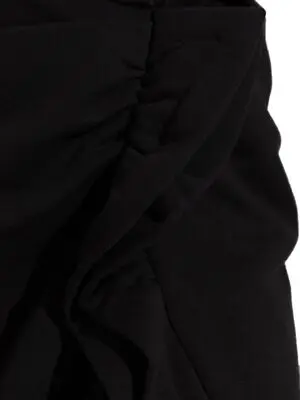 Dries Van Noten Black Elasticated Waistband Asymmetric Hem Midi Skirt
