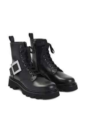 ROGER VIVIER Viv Rangers Leather Boots - Multicolor