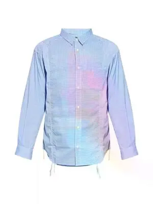 Comme Des Garçons Checked Panelled Shirt - Blue