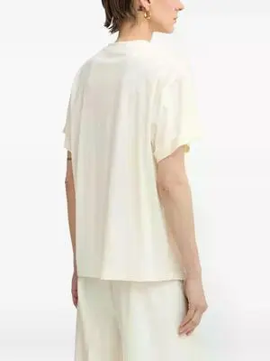 TWINSET Logo Embroidered Rolled Cuff T-shirt
