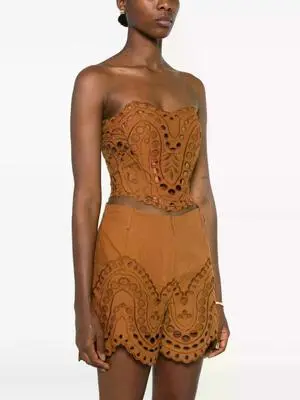 Charo Ruiz Ibiza Kai Embroidered Strapless Top