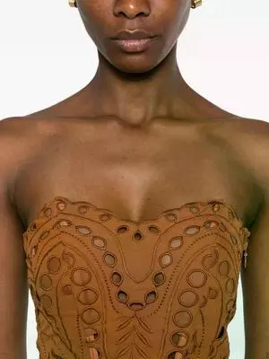 Charo Ruiz Ibiza Kai Embroidered Strapless Top