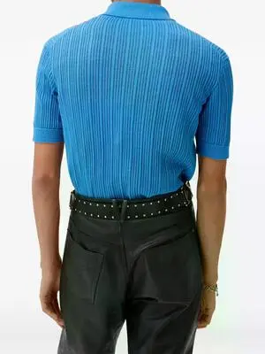 Versace Greca-pattern Zip-neck Polo Shirt