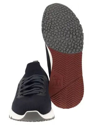 Brunello Cucinelli Cotton Knit And Semi-glossy Calf Leather Runners