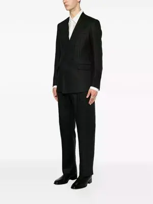 MARSEM Double-breasted Collarless Blazer