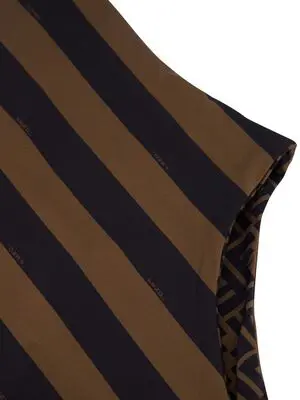 Fendi Reversible Striped One-piece Swimsuit With Logo Print