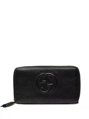 Gucci 2000-2015 Calfskin Soho Zip Around Continental Wallet Long Wallets - Black