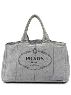 Prada Large Canvas Canapa Logo Satchel