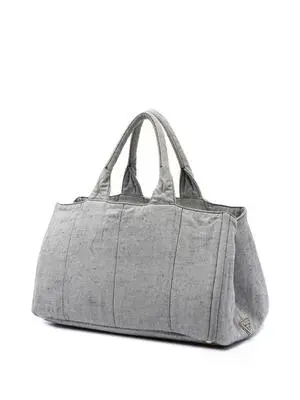 Prada Large Canvas Canapa Logo Satchel