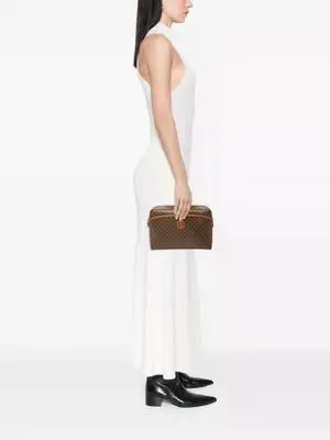 Celine Macadam Coated Canvas Clutch Bag - Brown