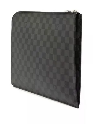 LOUIS VUITTON Damier Graphite Pochette Jour Gm Clutch Bag - Black