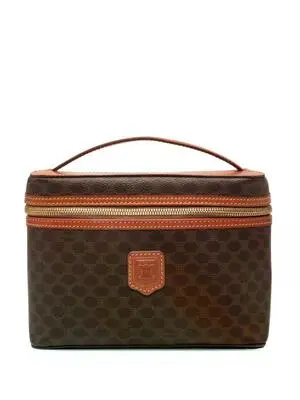 Celine Macadam Coated Canvas Vanity Bag - Brown