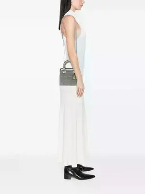 Dior Small Patent Cannage Lady Satchel - Grey