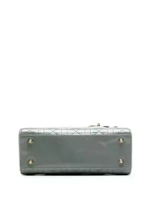 Dior Small Patent Cannage Lady Satchel - Grey