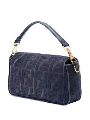 Fendi 2010-2026 Zucca Embroidered Canvas Baguette Satchel