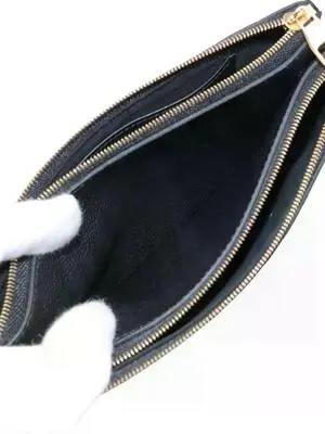 LOUIS VUITTON Monogram Empreinte Double Zip Pochette Crossbody Bag - Black