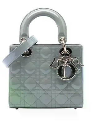 Dior Patent Cannage Lady Satchel - Grey