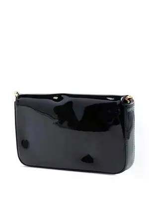 Fendi 2010-2026 Patent F Is Envelope Wallet On Chain Crossbody Bag - Black