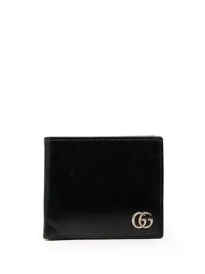 Gucci 2016-2026 Gg Marmont Calfskin Bifold Coin Wallet Small Wallets - Black