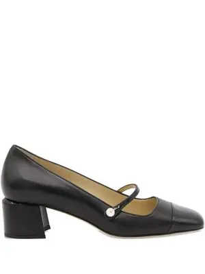 JIMMY CHOO Elisa Patent Leather Mary Jane Pumps With Pearl Embellishment