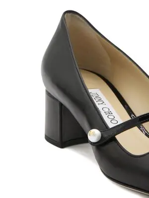 JIMMY CHOO Elisa Patent Leather Mary Jane Pumps With Pearl Embellishment