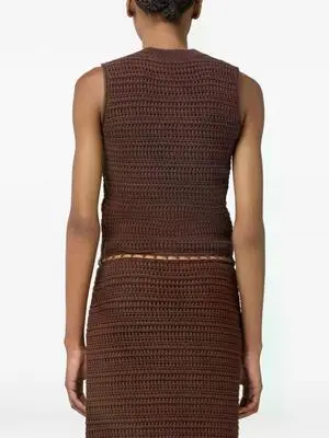 TOD'S Crochet Knit Sleeveless Top