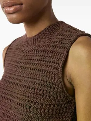 TOD'S Crochet Knit Sleeveless Top