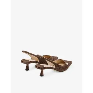 JIMMY CHOO Amita 45 Slingback Raffia Heeled Pumps