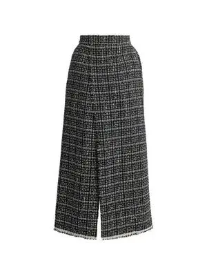Erdem Tweed Frayed-edge Pencil Skirt - Black