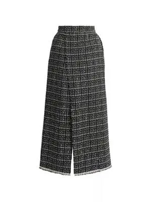 Erdem Tweed Frayed-edge Pencil Skirt - Black