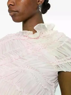 Magda Butrym Ruched Midi Dress With Ruffled Trim