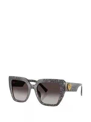 Dolce & Gabbana Devotion Lace-print Square Frame Sunglasses