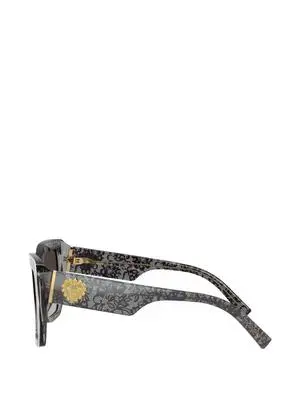 Dolce & Gabbana Devotion Lace-print Square Frame Sunglasses