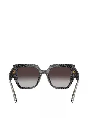 Dolce & Gabbana Devotion Lace-print Square Frame Sunglasses