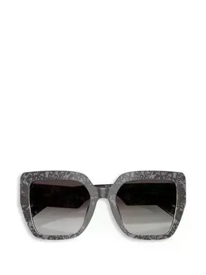 Dolce & Gabbana Devotion Lace-print Square Frame Sunglasses