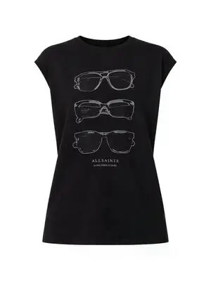 ALLSAINTS Graphic Print Cap Sleeve T-shirt