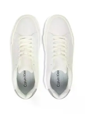 Calvin Klein Tab Chunky Logo-print Leather Sneakers