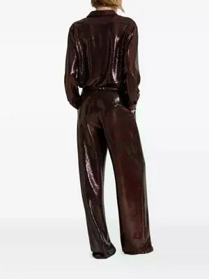 Alberta Ferretti Sequin-embellished Wide-leg Trousers