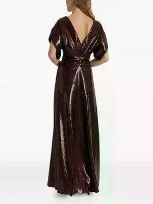 Alberta Ferretti Embellished V-neck Dress