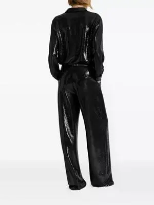 Alberta Ferretti Sequin Embellished Wide Leg Trousers