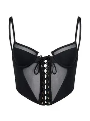 Kiki De Montparnasse Lace-up Bikini Top - Black