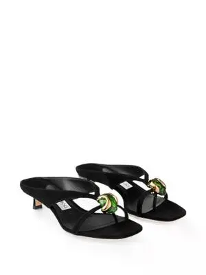 JIMMY CHOO Emeri Suede Stone Embellished Sandals