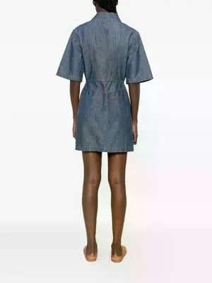 Fendi Leather-trim Zip-up Dress