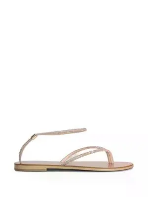NICOLAS LAINAS Embellished Thong-strap Sandals - Neutrals