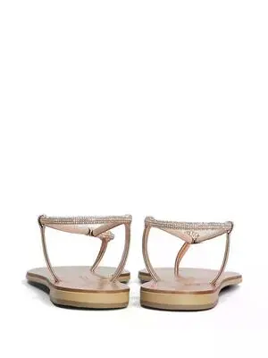 NICOLAS LAINAS Crystal-embellished Metallic-finish Sandals