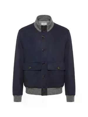 Brunello Cucinelli Contrast-trim Jacket - Blue