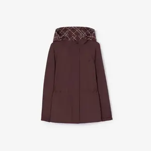 Burberry Reversible Check Nylon Hooded Jacket - Vineyard Red